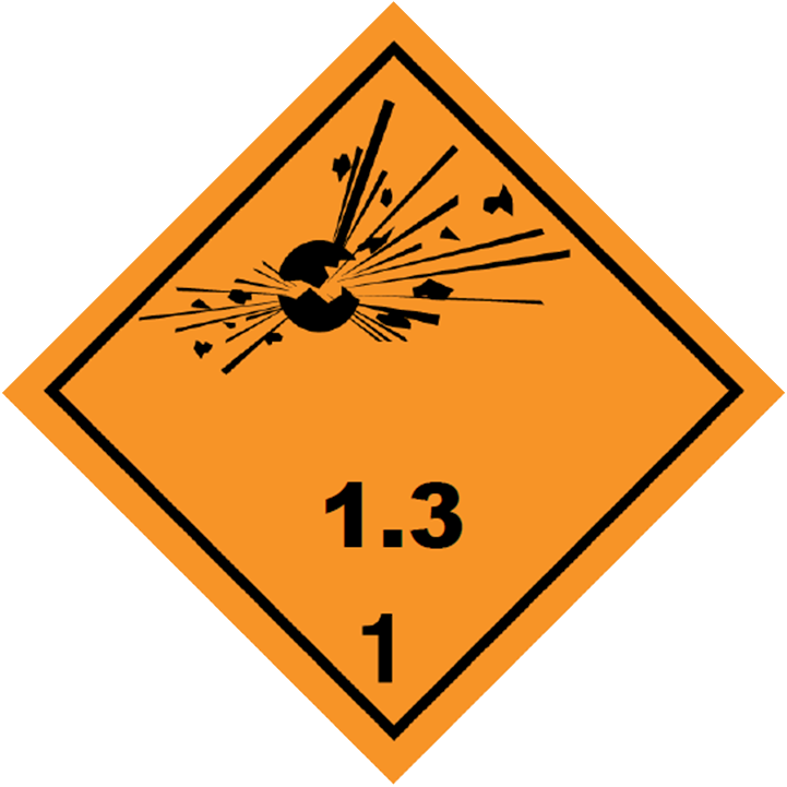 Explosive substances class 1, division 1.3