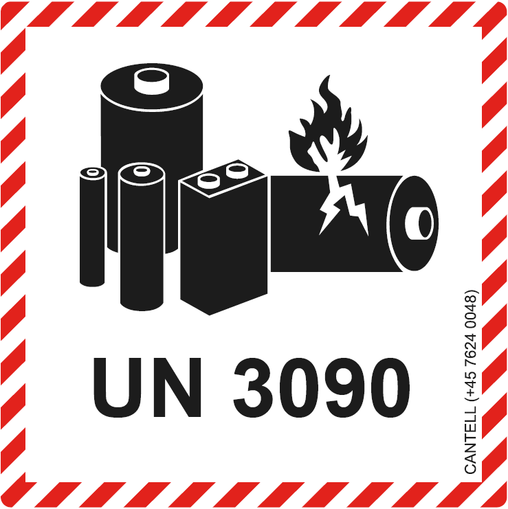 Hazard labels for lithium batteries
