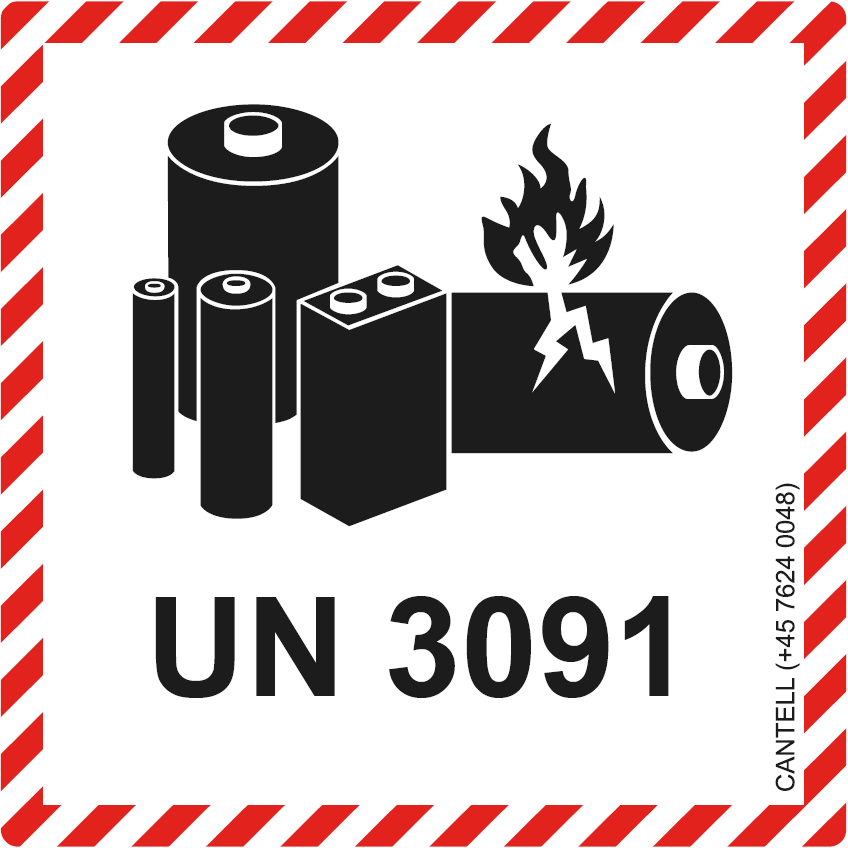Lithium-etiketter til batterier UN 3091 | Fareetiket | Faremærkat